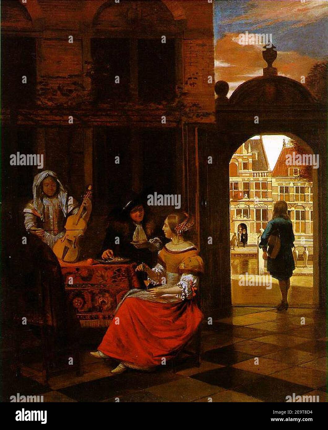 Musical Party in a Courtyard by Pieter de Hooch Stock Photo - Alamy