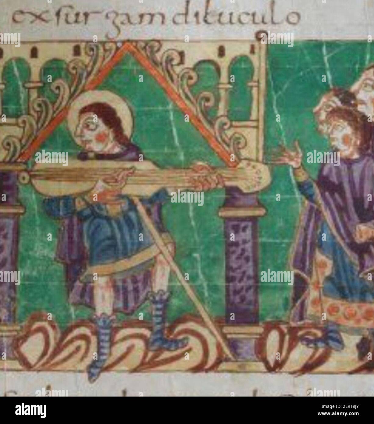 Musician playing a medieval cythara 6 Stock Photo - Alamy