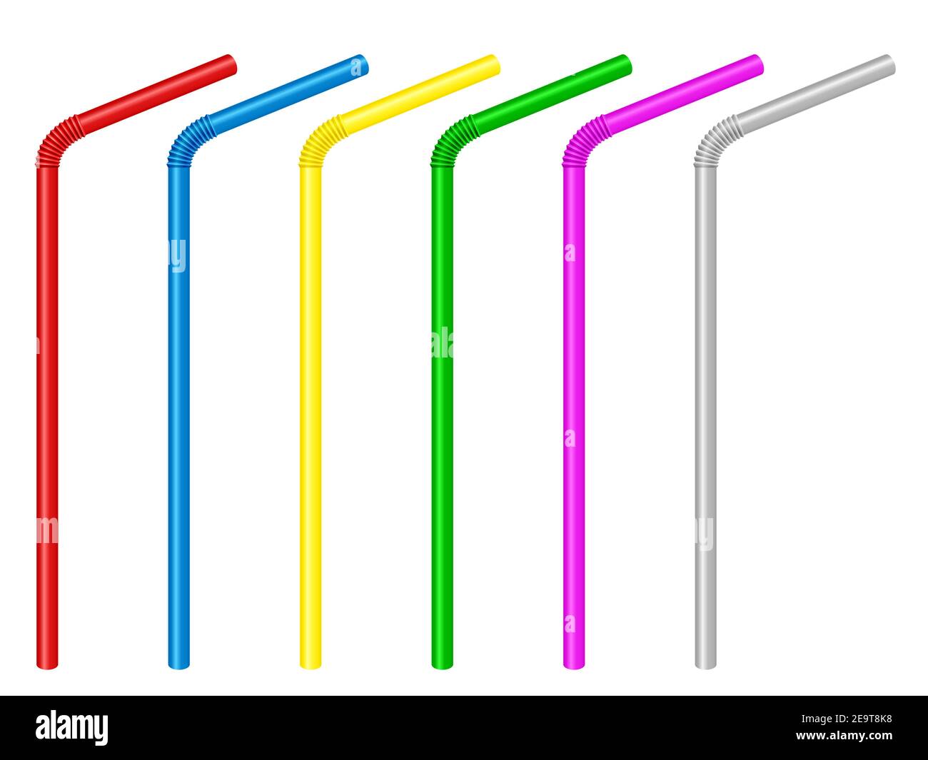 Drinking straw set on a white background. Vector illustration Stock ...