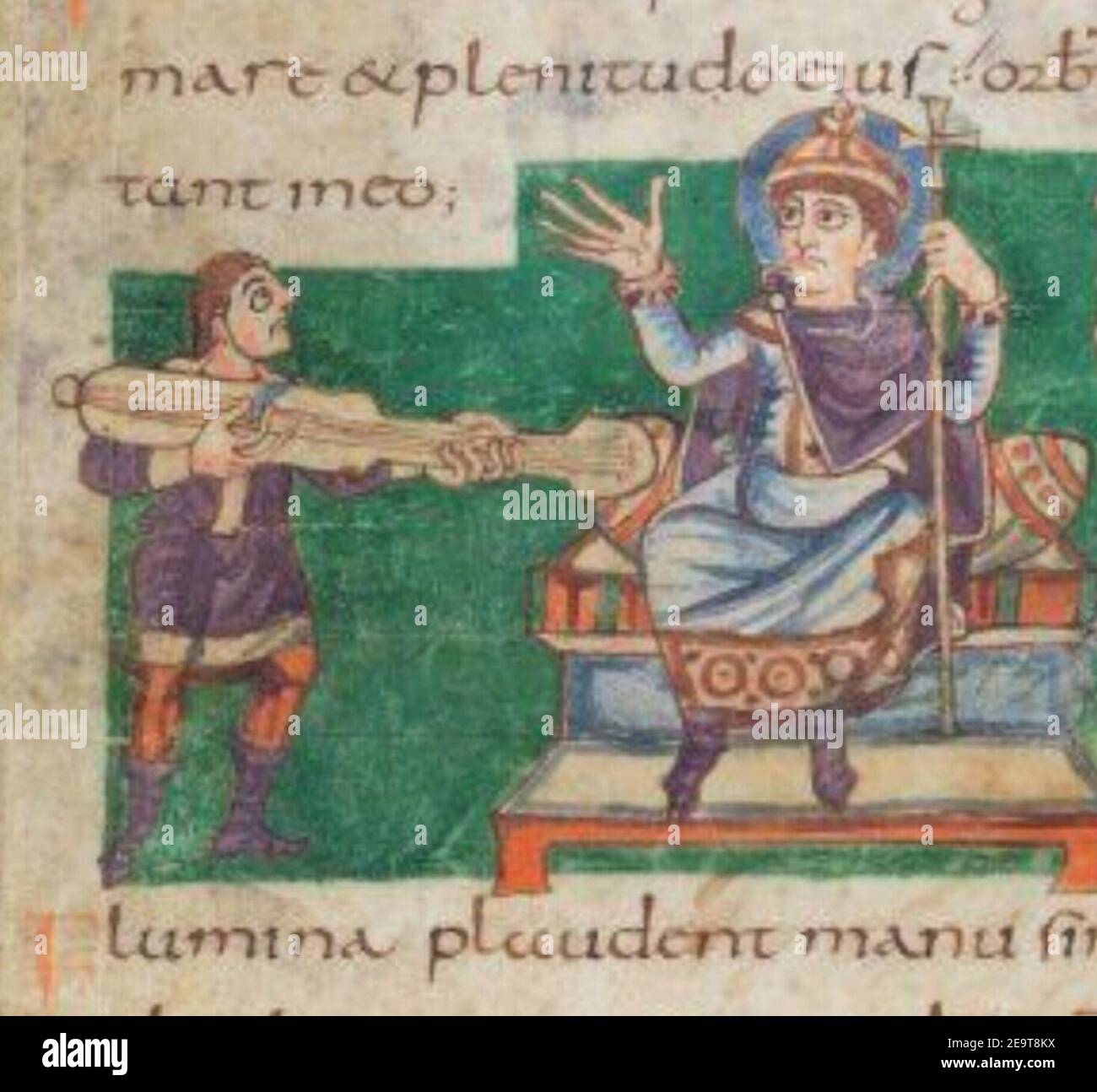 Musician playing a medieval cythara 5 Stock Photo - Alamy