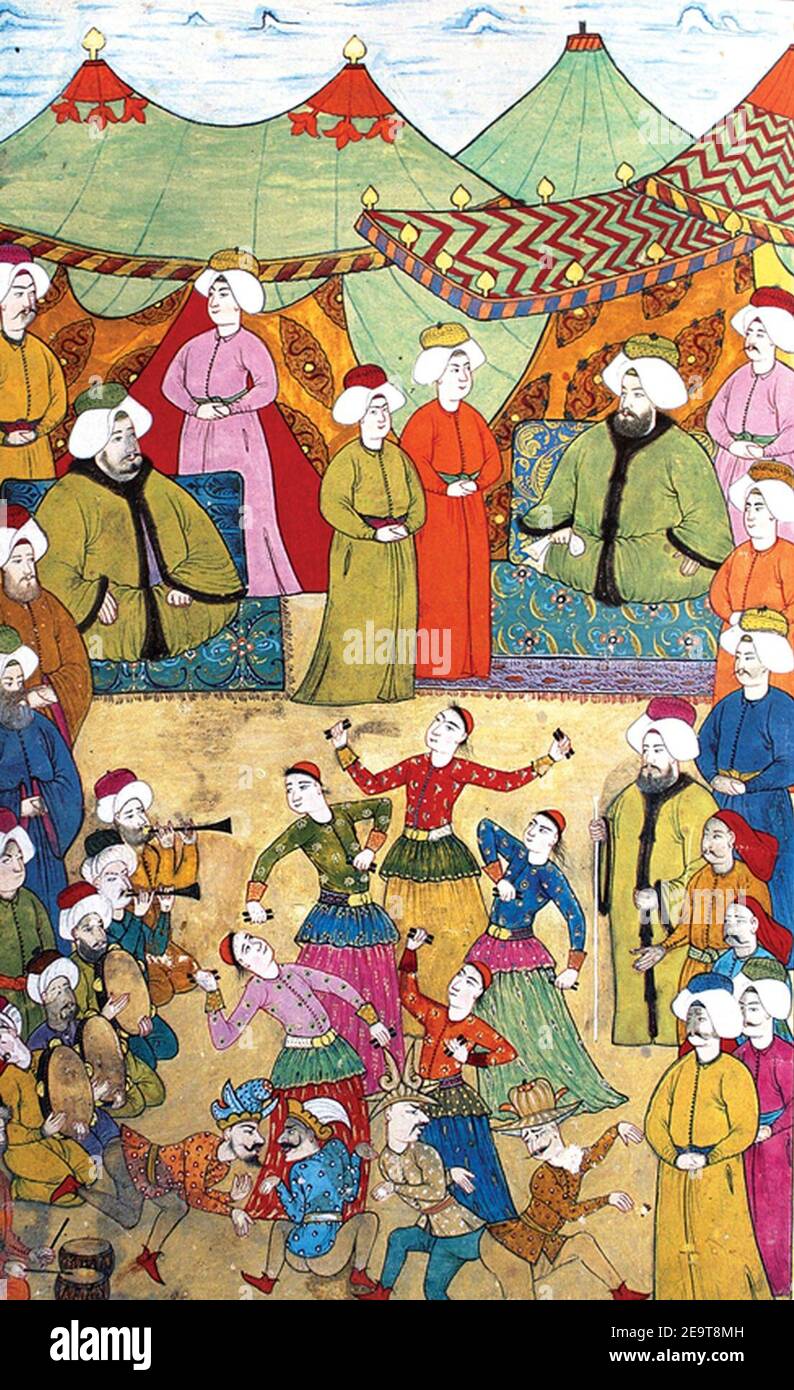 Musicians and dancers from ottoman empire Stock Photo - Alamy