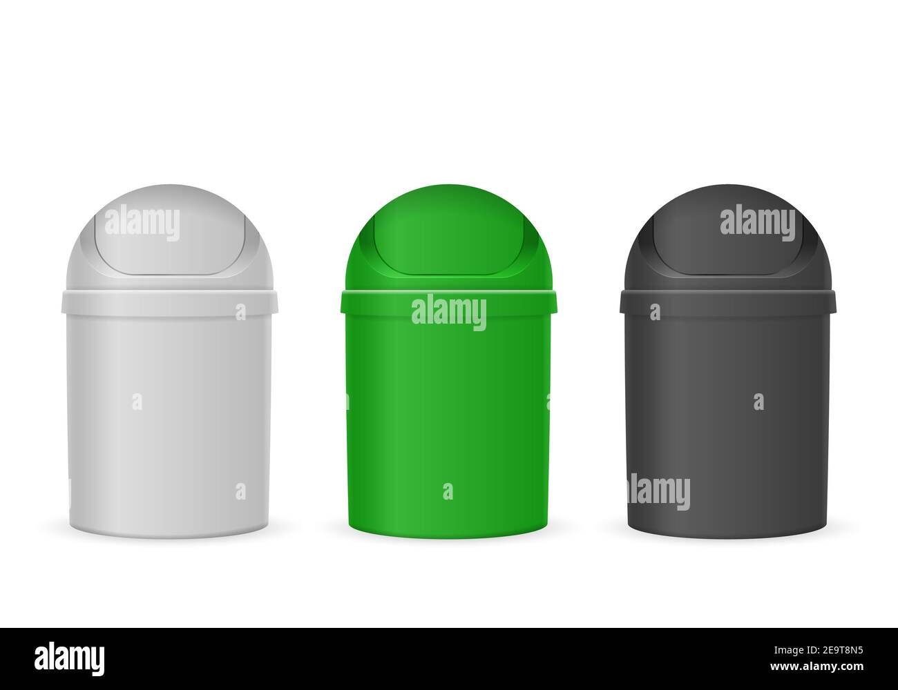 Swing lid trash cans on a white background. Vector illustration Stock ...