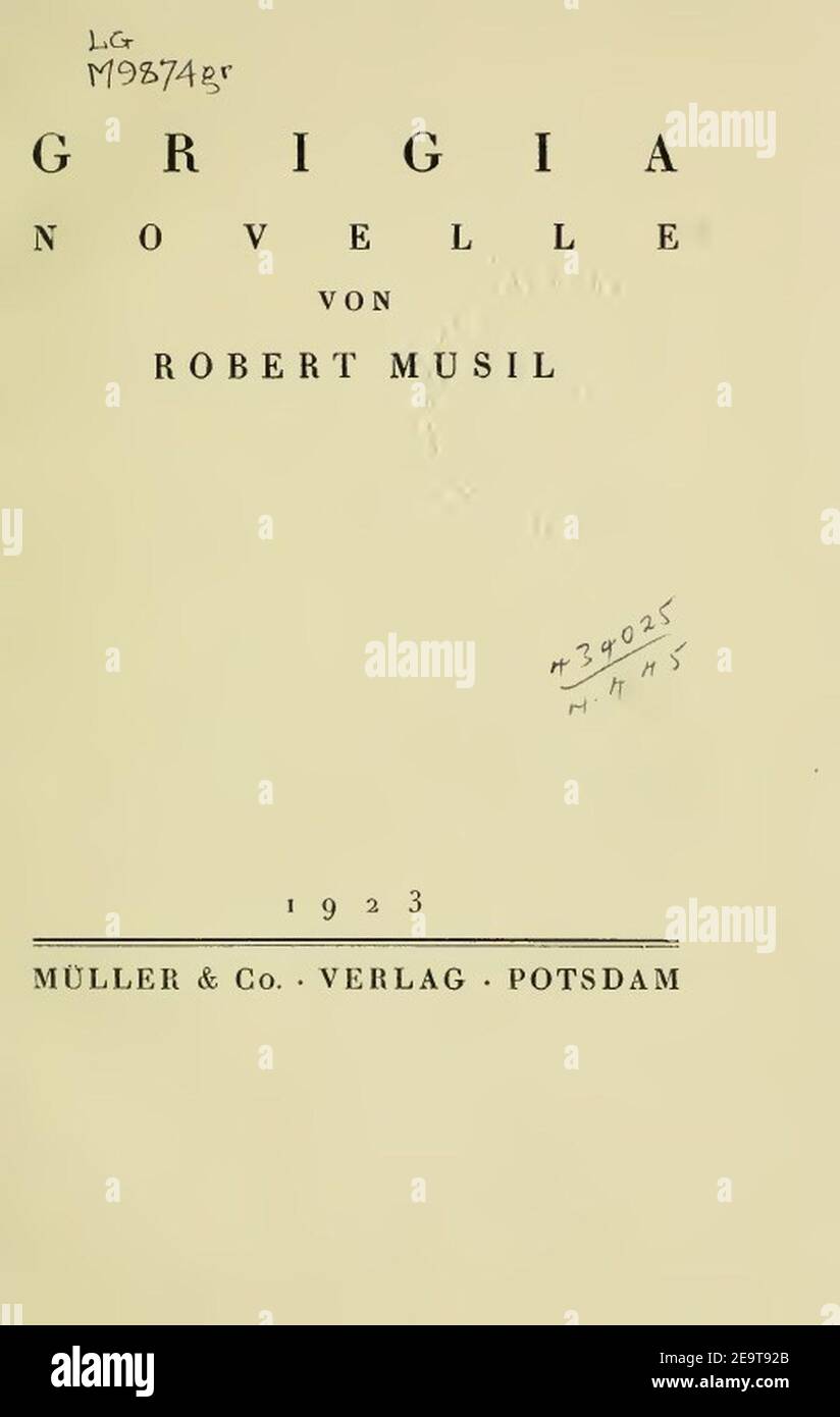 Robert musil hi-res stock photography and images - Alamy