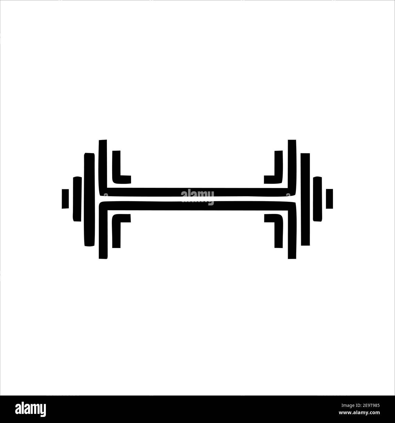 Barbell icon isolated on white background. Barbell icon simple sign ...