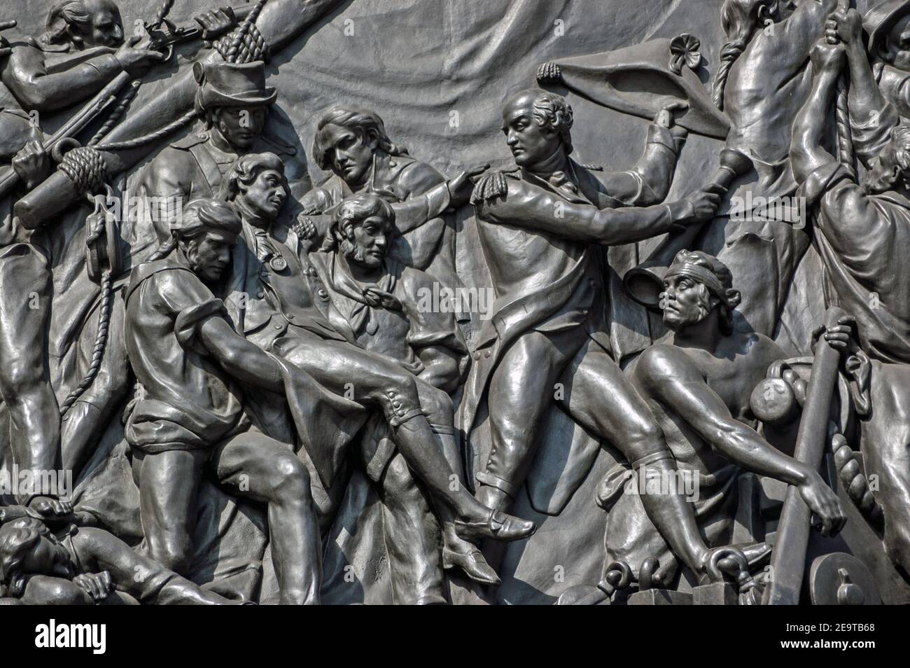 Bronze bas relief on the base of Nelson's Column showing the Death of ...