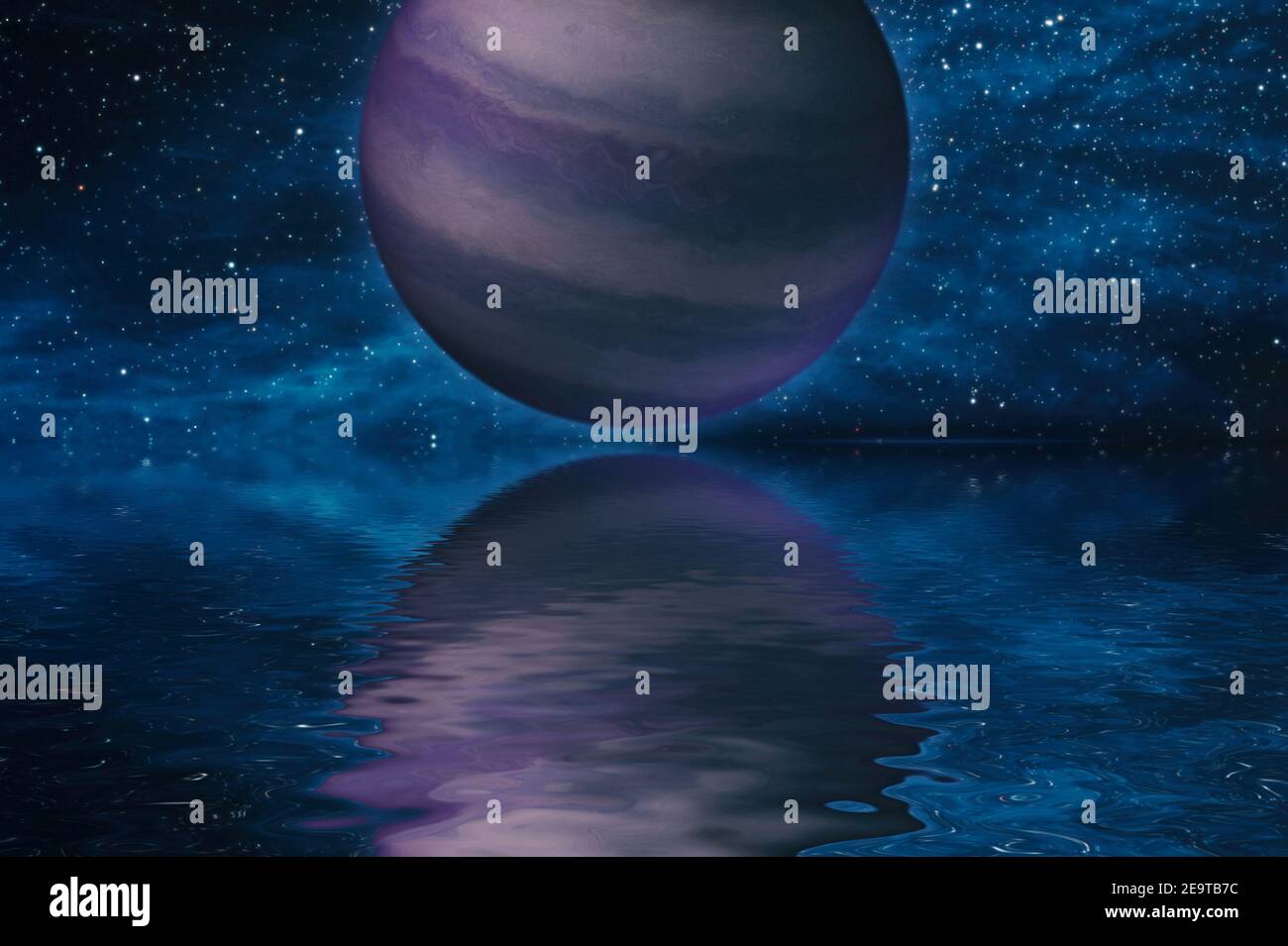 Nebula and galaxies in space. Deep reflected space in water , Space ...