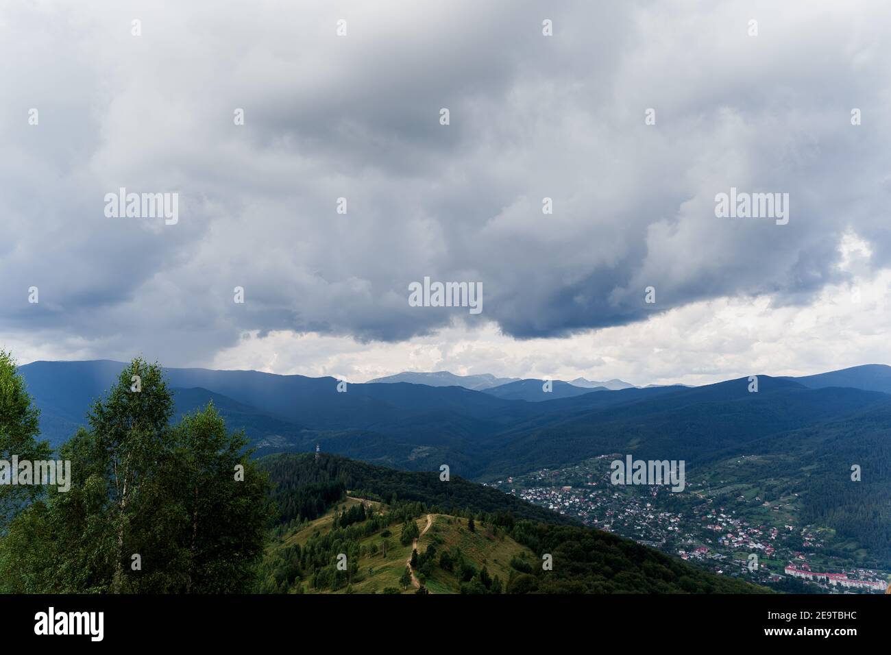 Karpathians mountains. Landscape of a beautiful countryside without ...