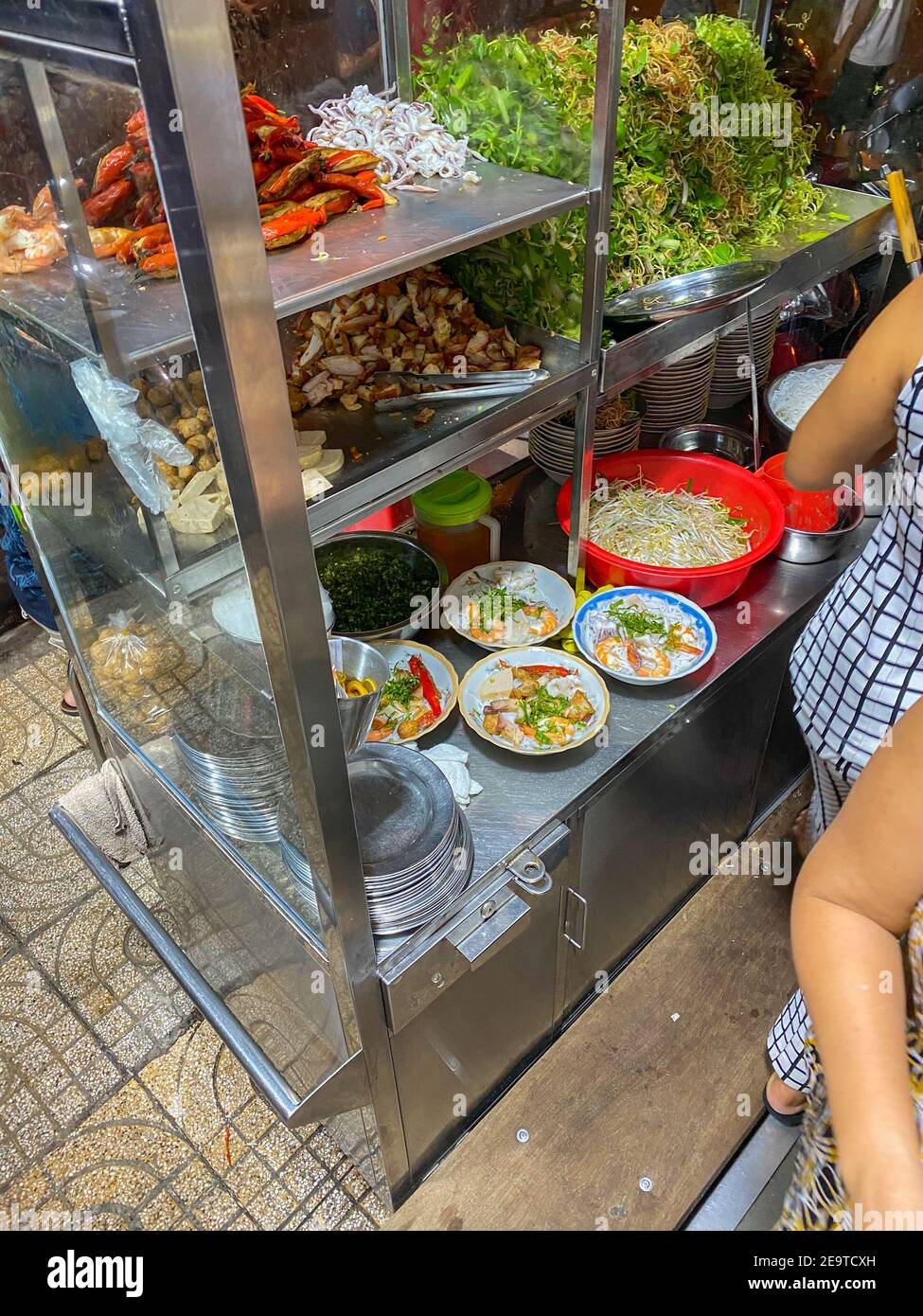Vietnamese seafood noodle for sale at streetfood hawker cart Stock ...
