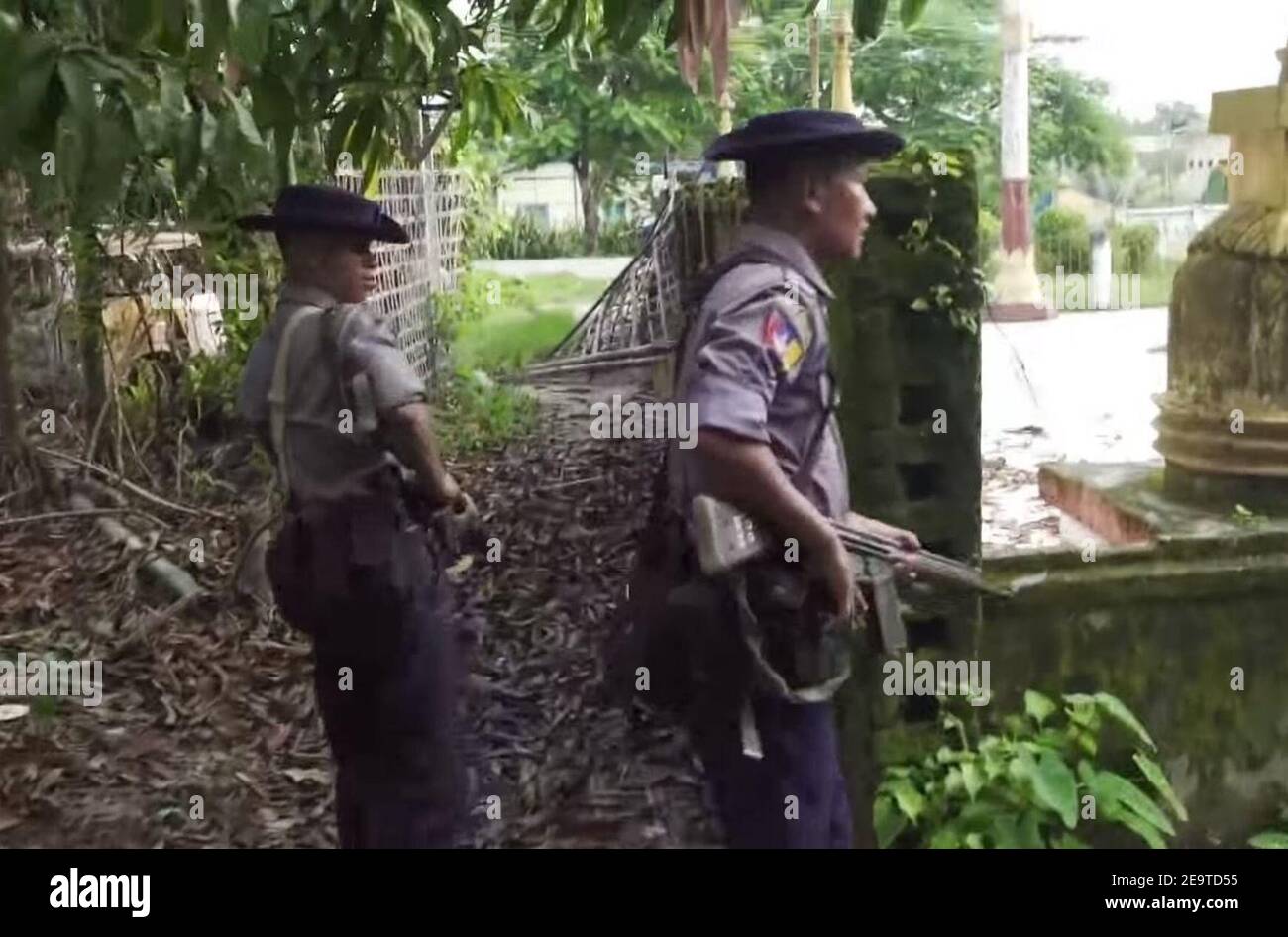 Myanmar police patrolling in Maungdaw Stock Photo - Alamy