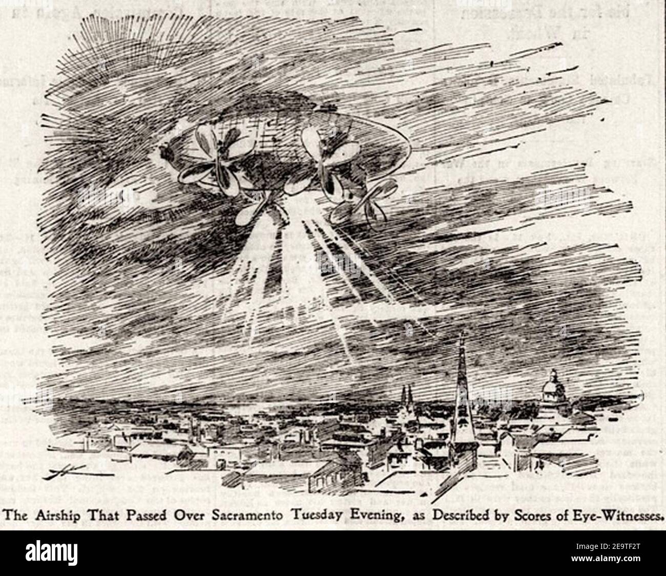 Mystery airship SFCall Nov 19 1896 Stock Photo - Alamy