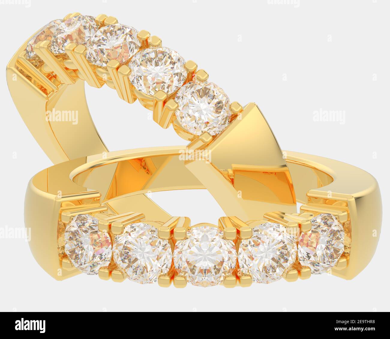 Gold ring isolated on white background. 3d rendering - illustration ...