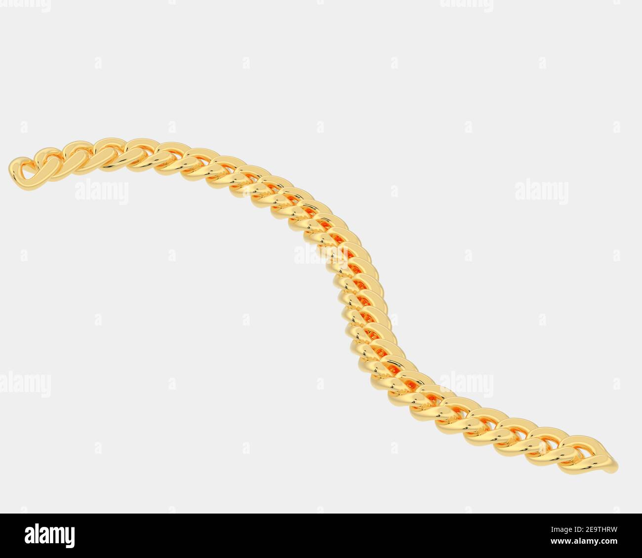Gold chain isolated on white background. 3d rendering - illustration ...