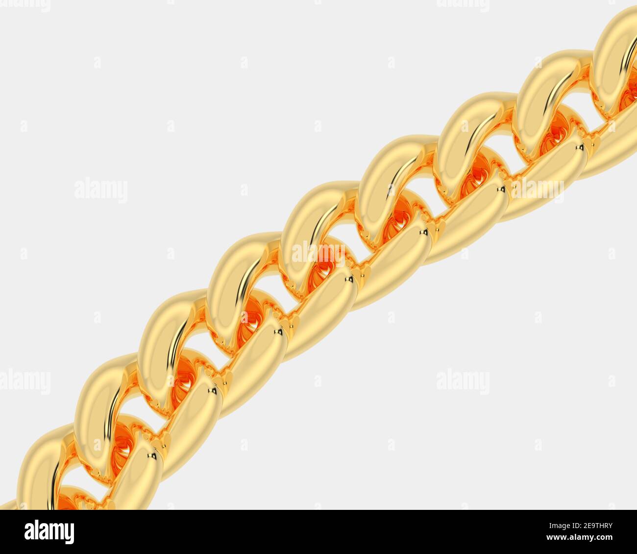 Gold chain isolated on white background. 3d rendering - illustration ...