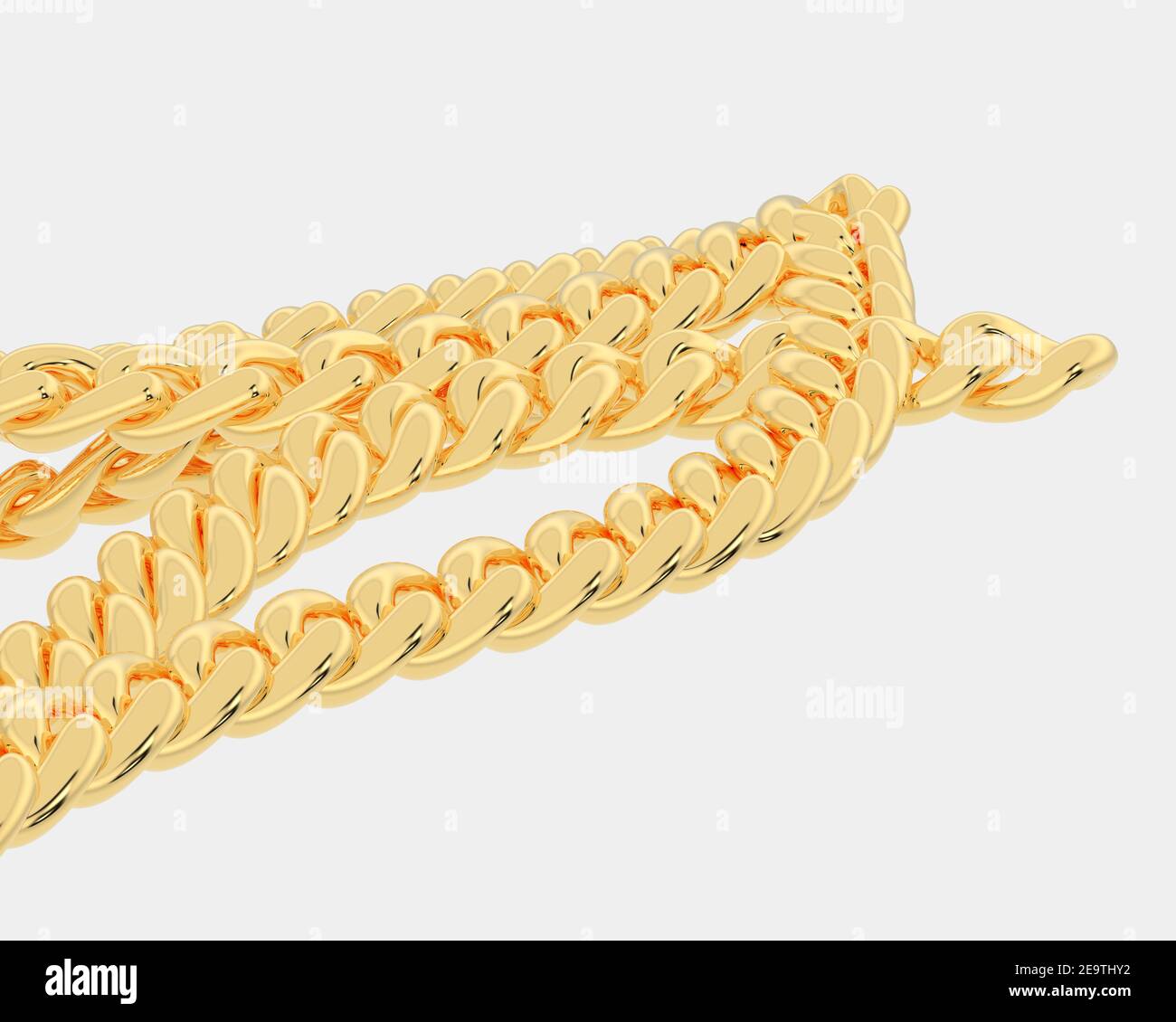 Gold chain isolated on white background. 3d rendering - illustration ...