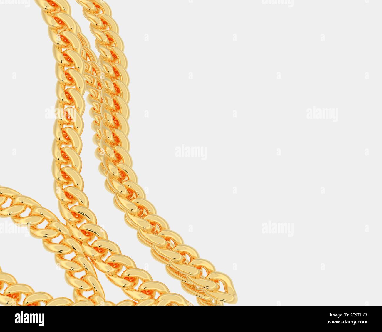 Gold chain isolated on white background. 3d rendering - illustration ...