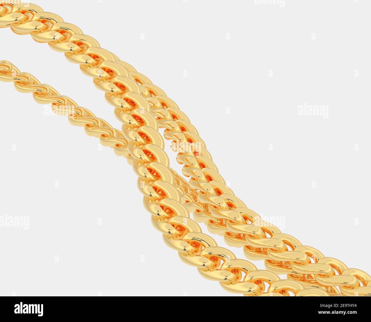 Gold chain isolated on white background. 3d rendering - illustration ...