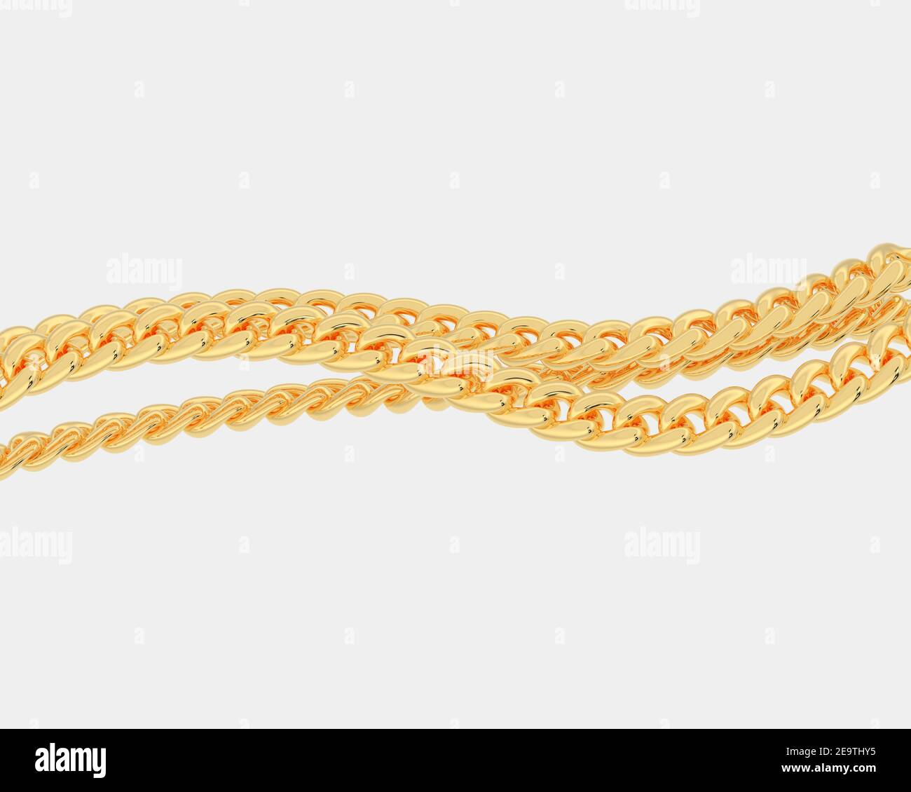 Gold chain isolated on white background. 3d rendering - illustration ...
