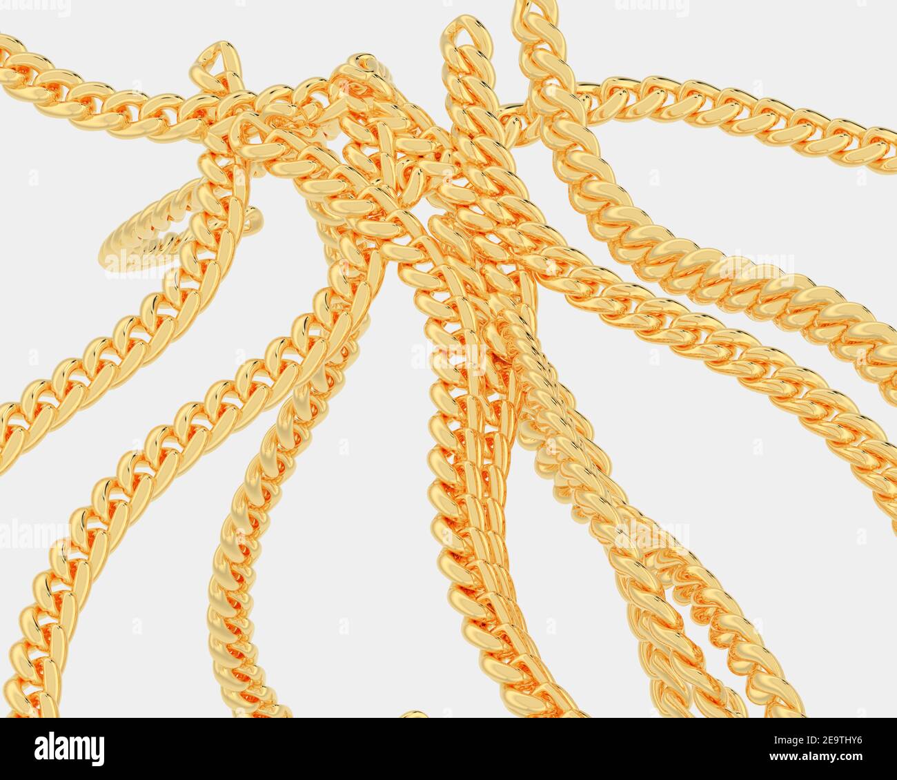 Gold chain isolated on white background. 3d rendering - illustration ...