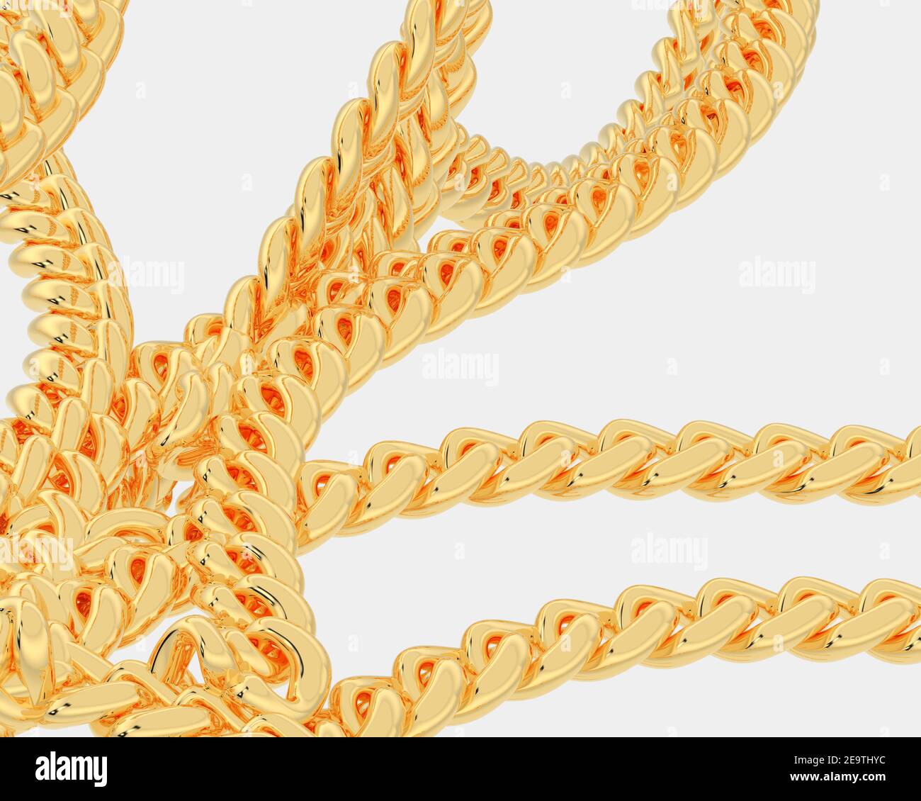 Gold chain isolated on white background. 3d rendering - illustration ...