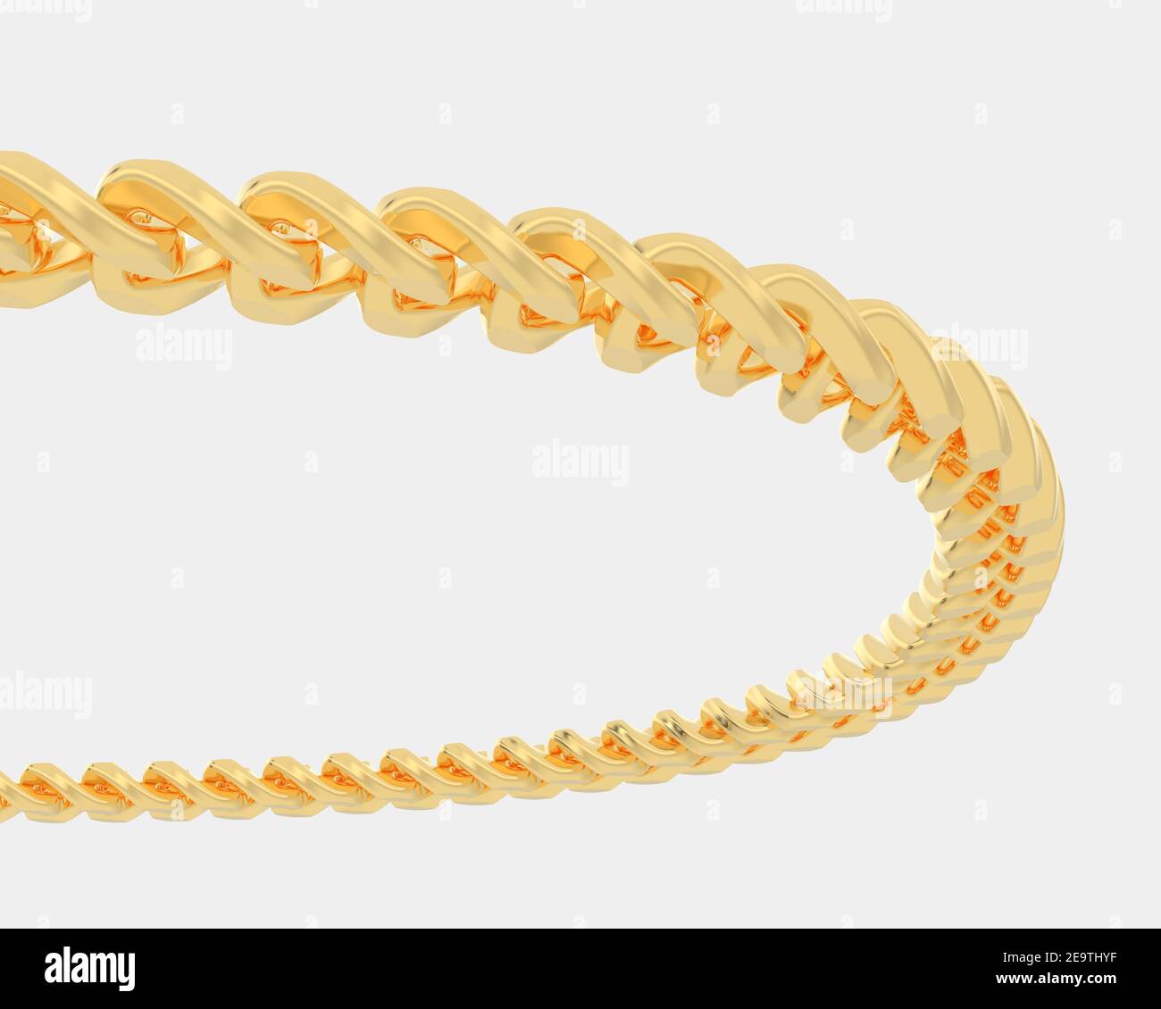 Gold chain isolated on white background. 3d rendering - illustration ...
