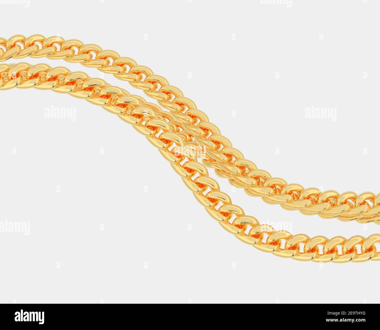Gold chain isolated on white background. 3d rendering - illustration ...