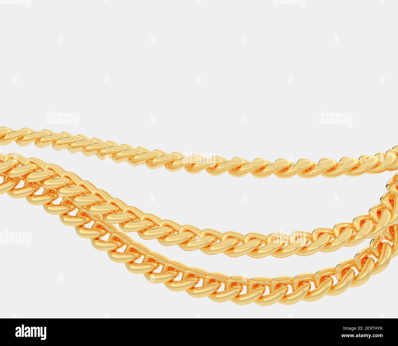 Gold chain isolated on white background. 3d rendering - illustration ...