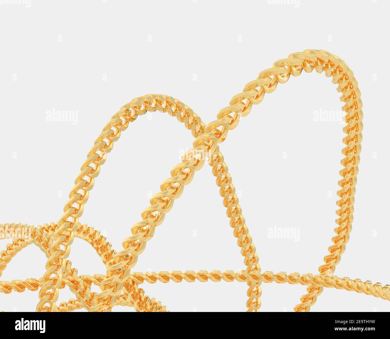 Gold chain isolated on white background. 3d rendering - illustration ...