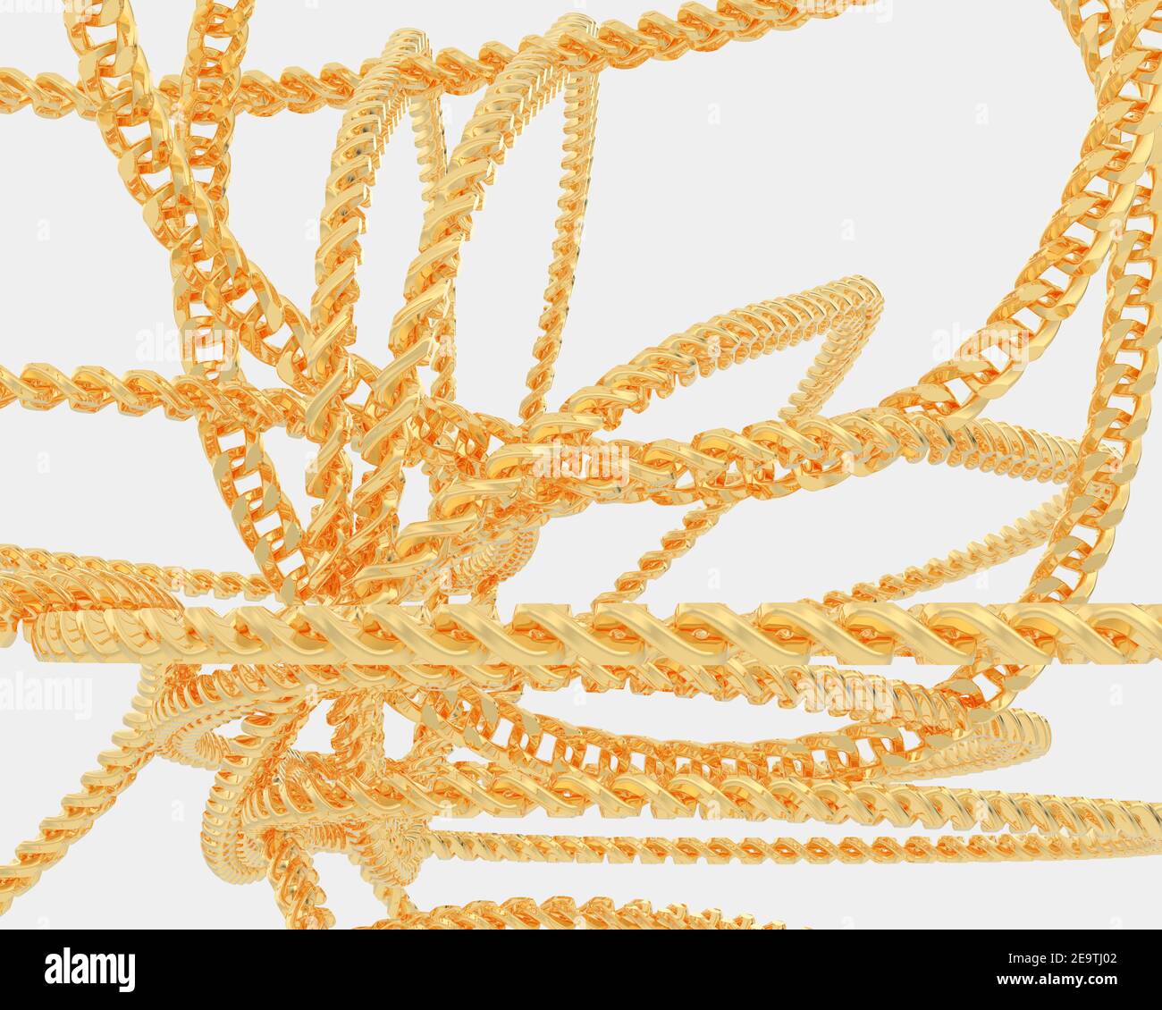 Gold chain isolated on white background. 3d rendering - illustration ...