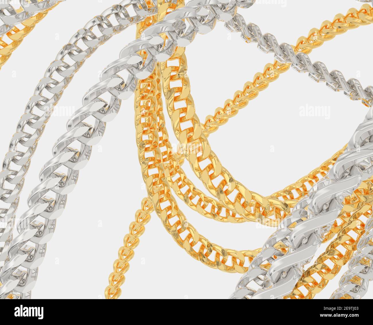 Gold chain isolated on white background. 3d rendering - illustration ...