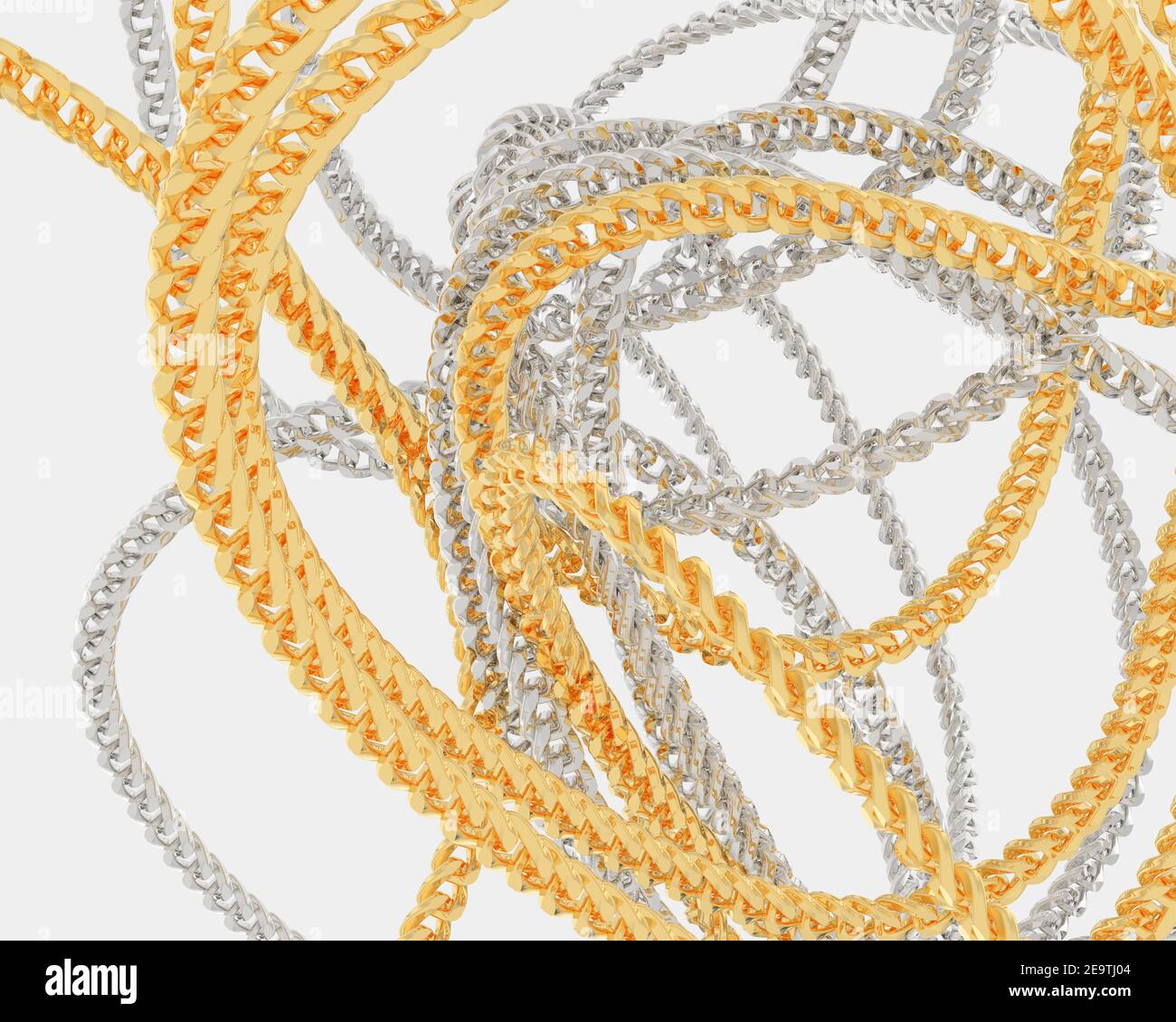 Gold chain isolated on white background. 3d rendering - illustration ...