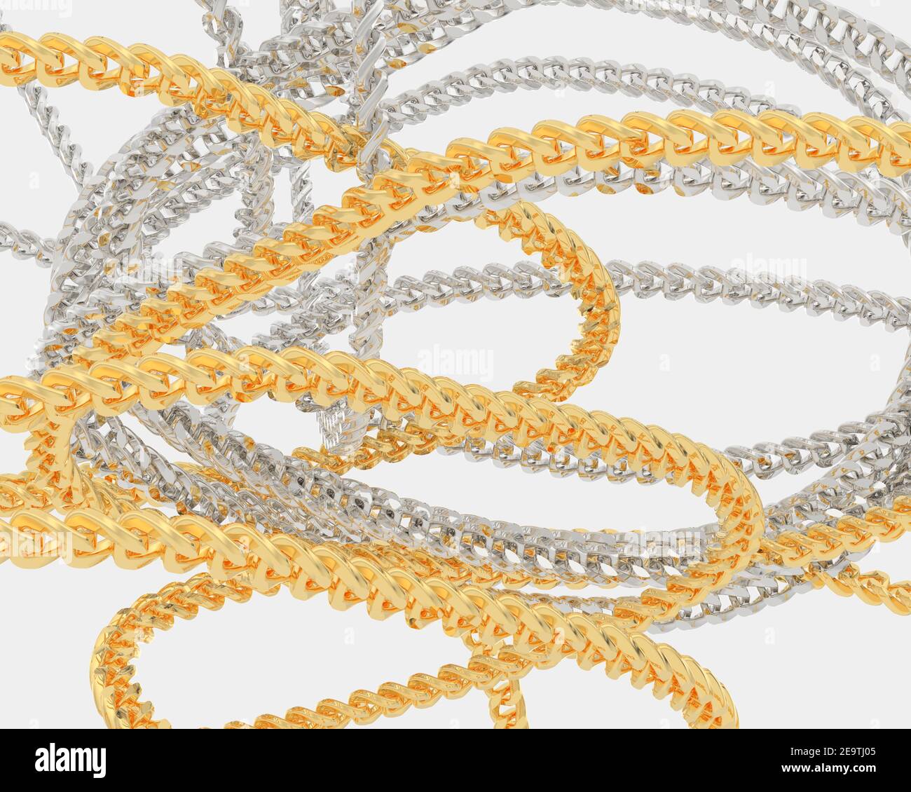 Gold chain isolated on white background. 3d rendering - illustration ...