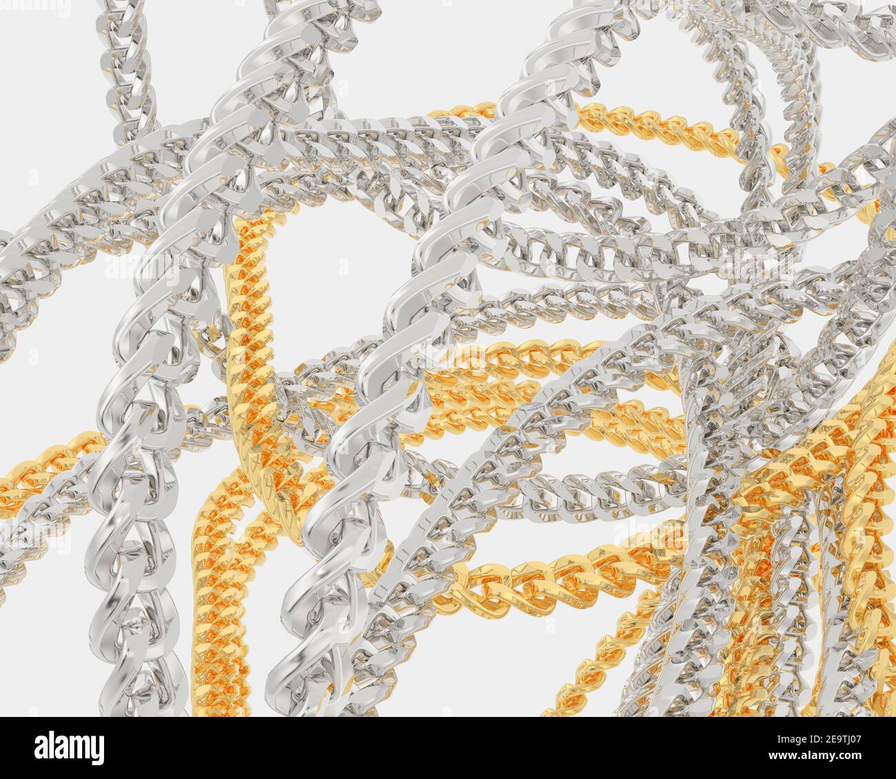 Gold chain isolated on white background. 3d rendering - illustration ...