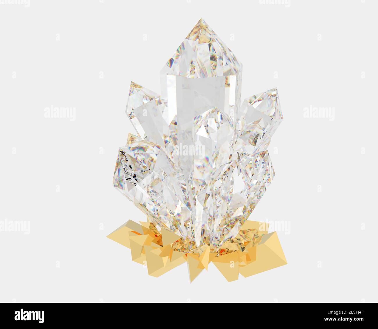 Crystal isolated on white background. 3d rendering - illustration Stock ...
