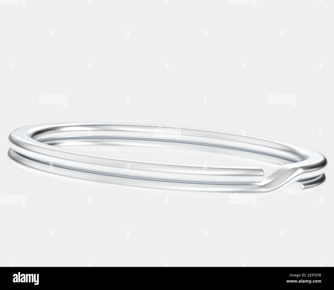 Gold key ring isolated on white background. 3d rendering - illustration ...