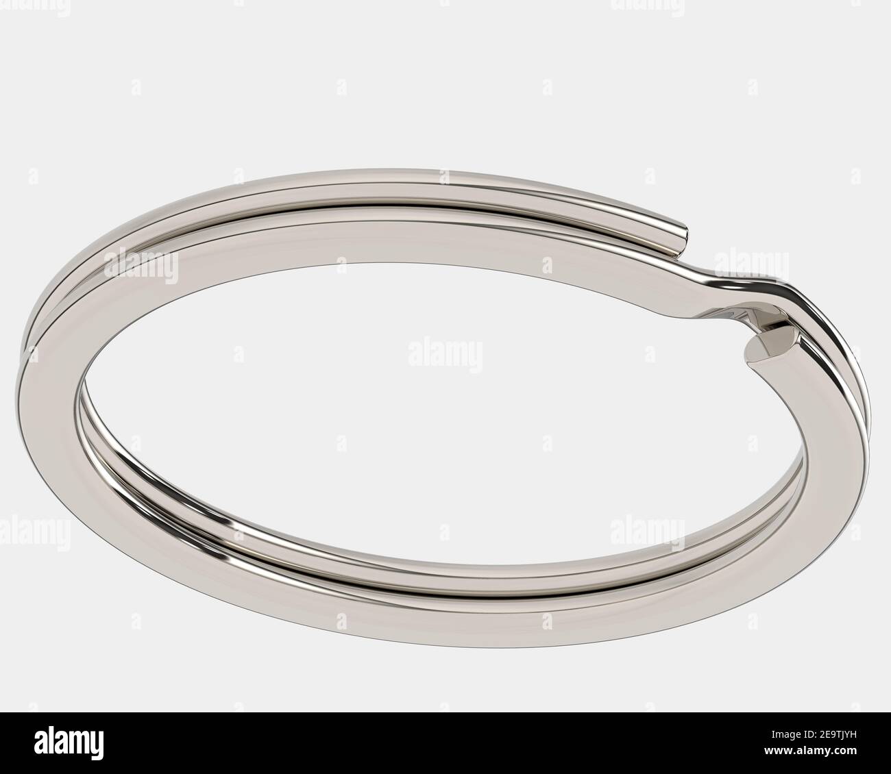 Gold key ring isolated on white background. 3d rendering - illustration ...