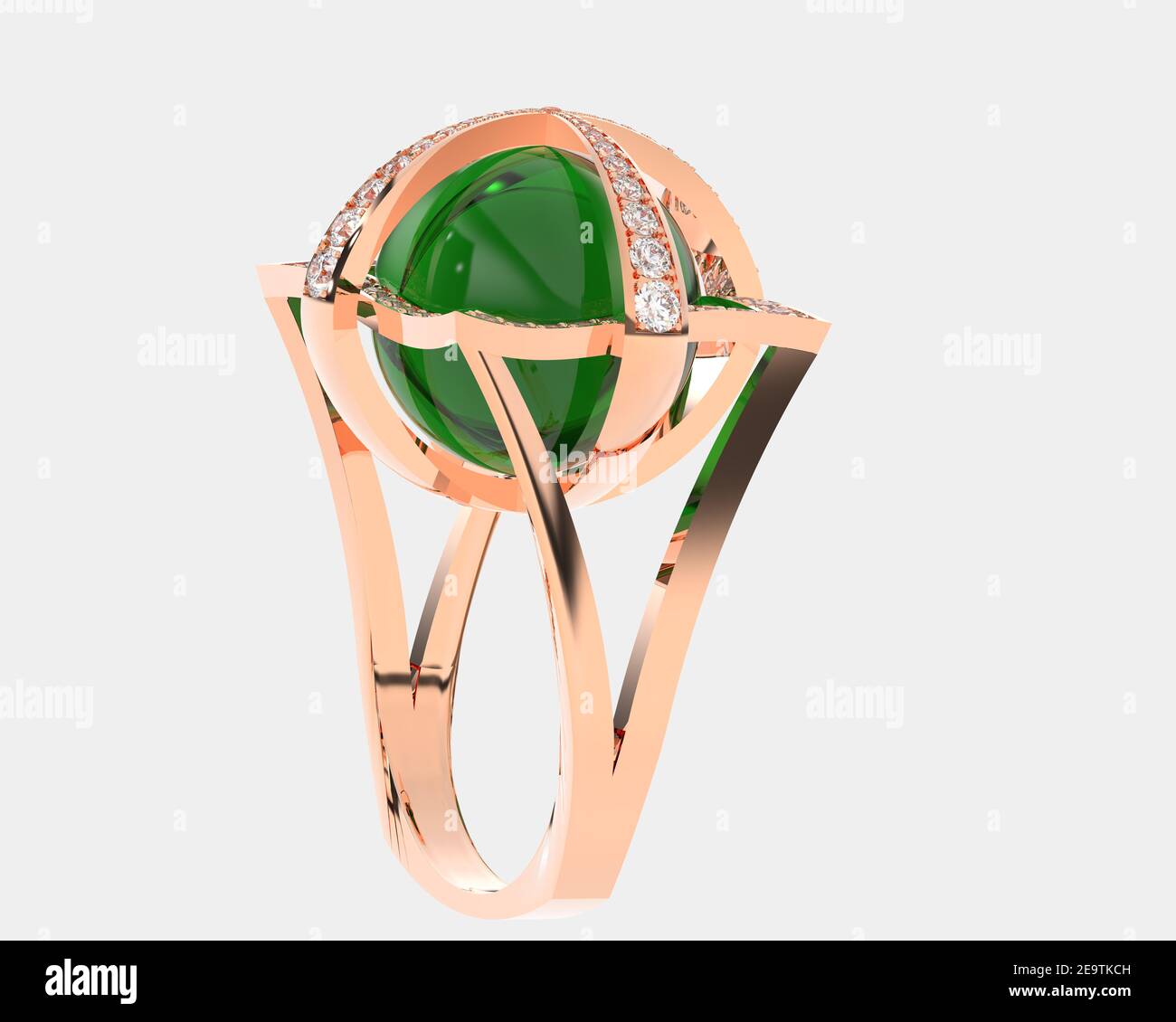 Royal jewelry. Precious metal ring isolated on white background. 3d ...