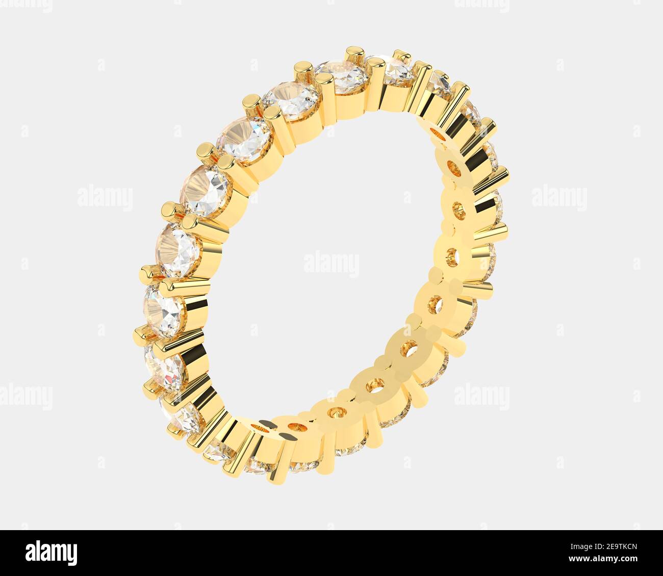 Royal jewelry. Precious metal ring isolated on white background. 3d ...