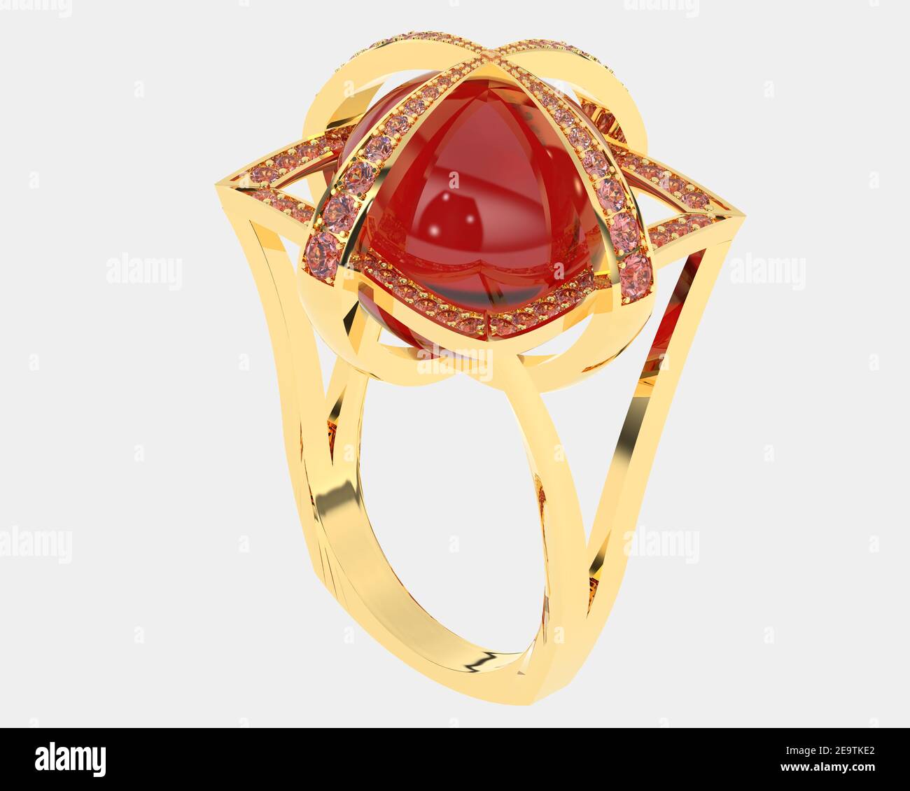 Gold ring isolated on white background. 3d rendering - illustration ...