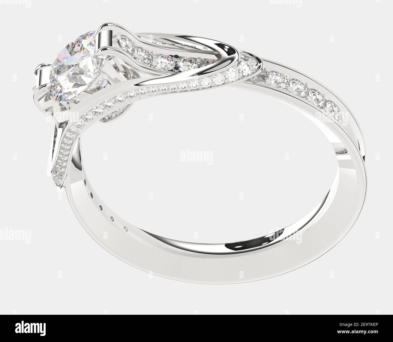 Royal jewelry. Precious metal ring isolated on white background. 3d ...