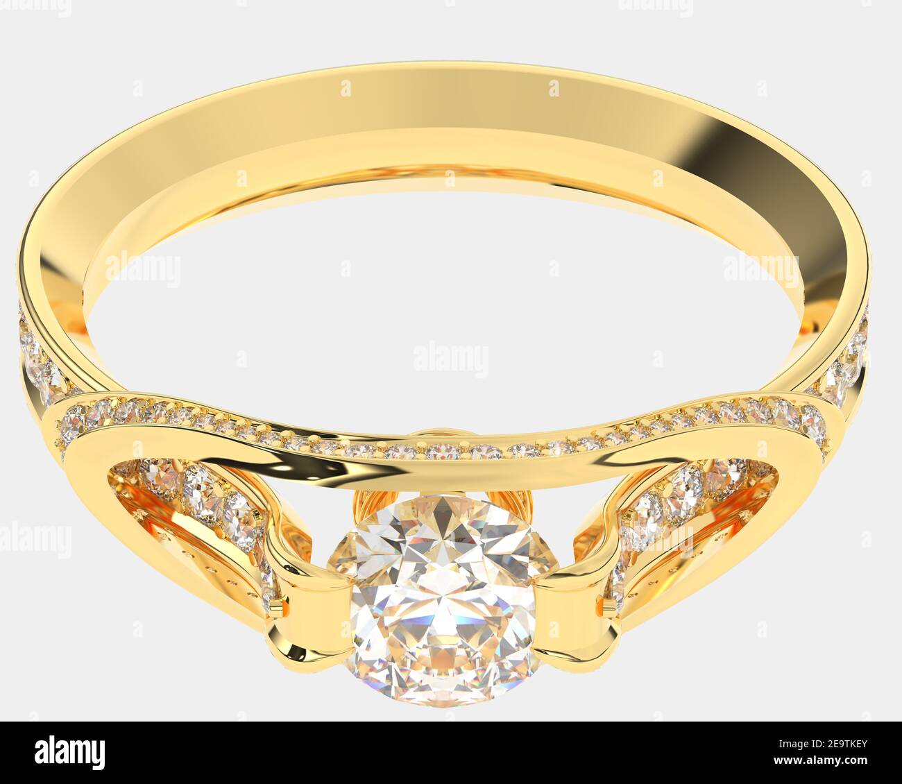 Royal jewelry. Precious metal ring isolated on white background. 3d ...