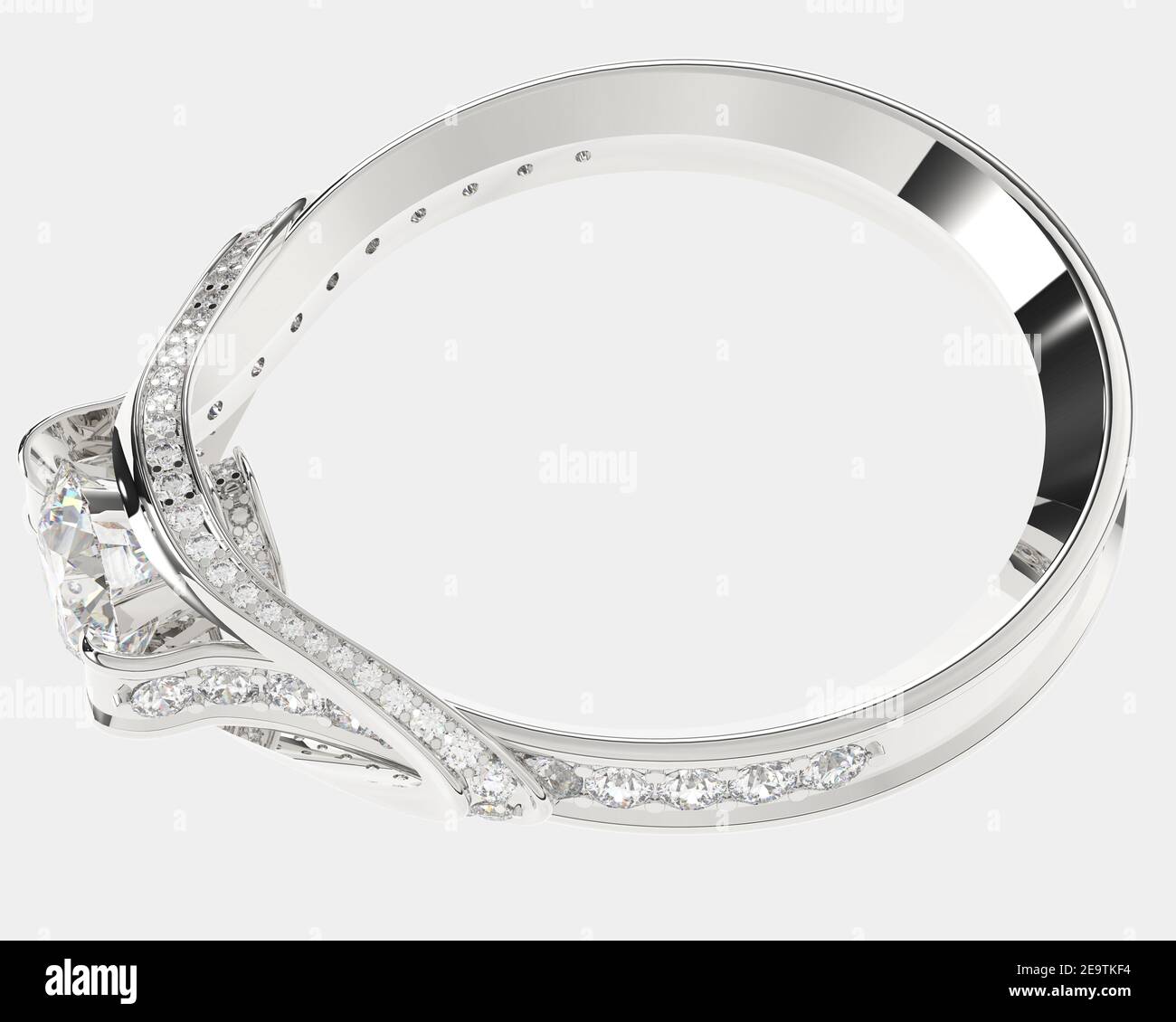 Royal jewelry. Precious metal ring isolated on white background. 3d ...