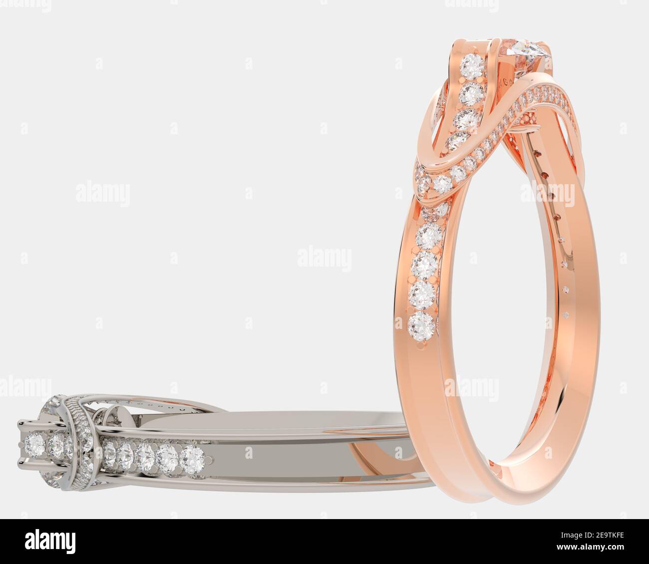 Royal jewelry. Precious metal ring isolated on white background. 3d ...