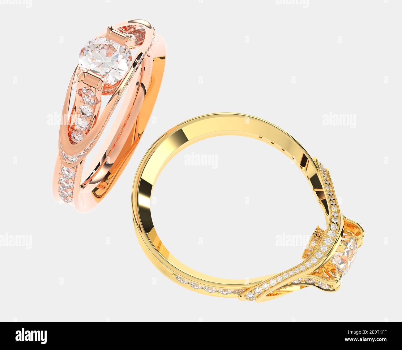 Royal jewelry. Precious metal ring isolated on white background. 3d ...