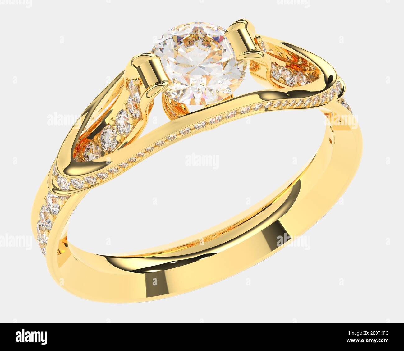 Royal jewelry. Precious metal ring isolated on white background. 3d ...