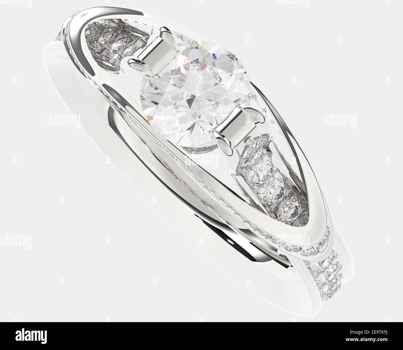 Royal jewelry. Precious metal ring isolated on white background. 3d ...