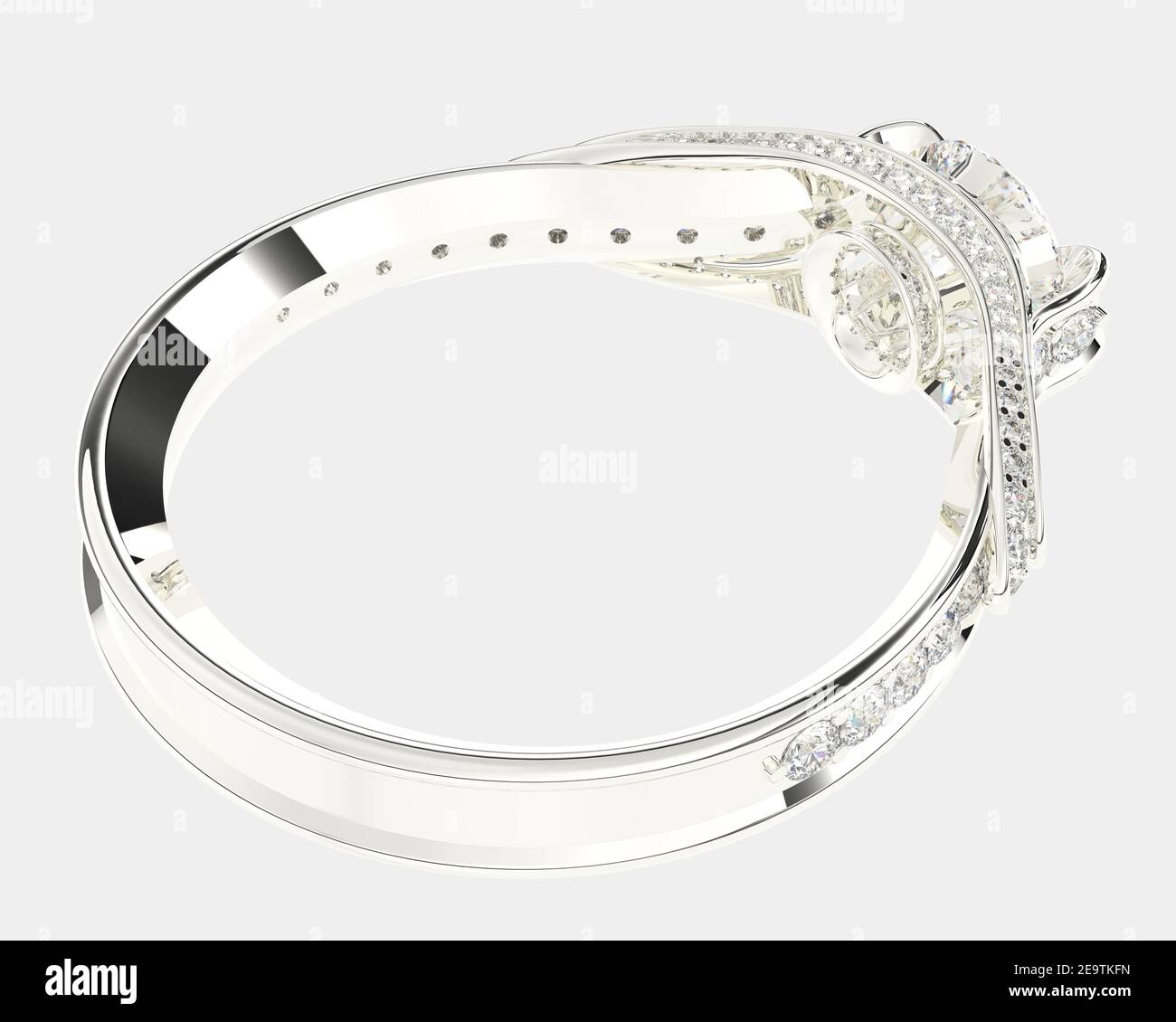 Royal jewelry. Precious metal ring isolated on white background. 3d ...