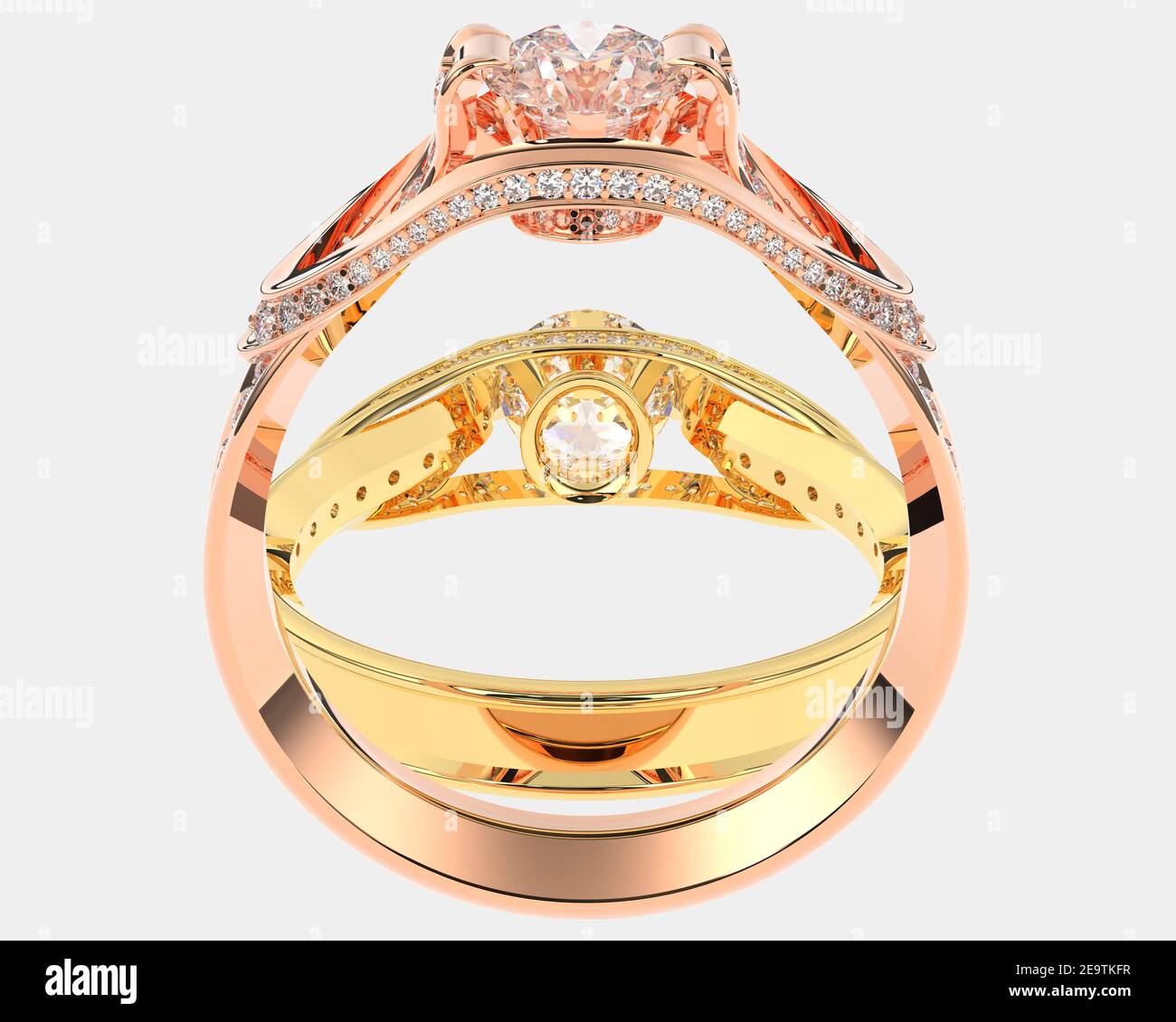 Royal jewelry. Precious metal ring isolated on white background. 3d ...