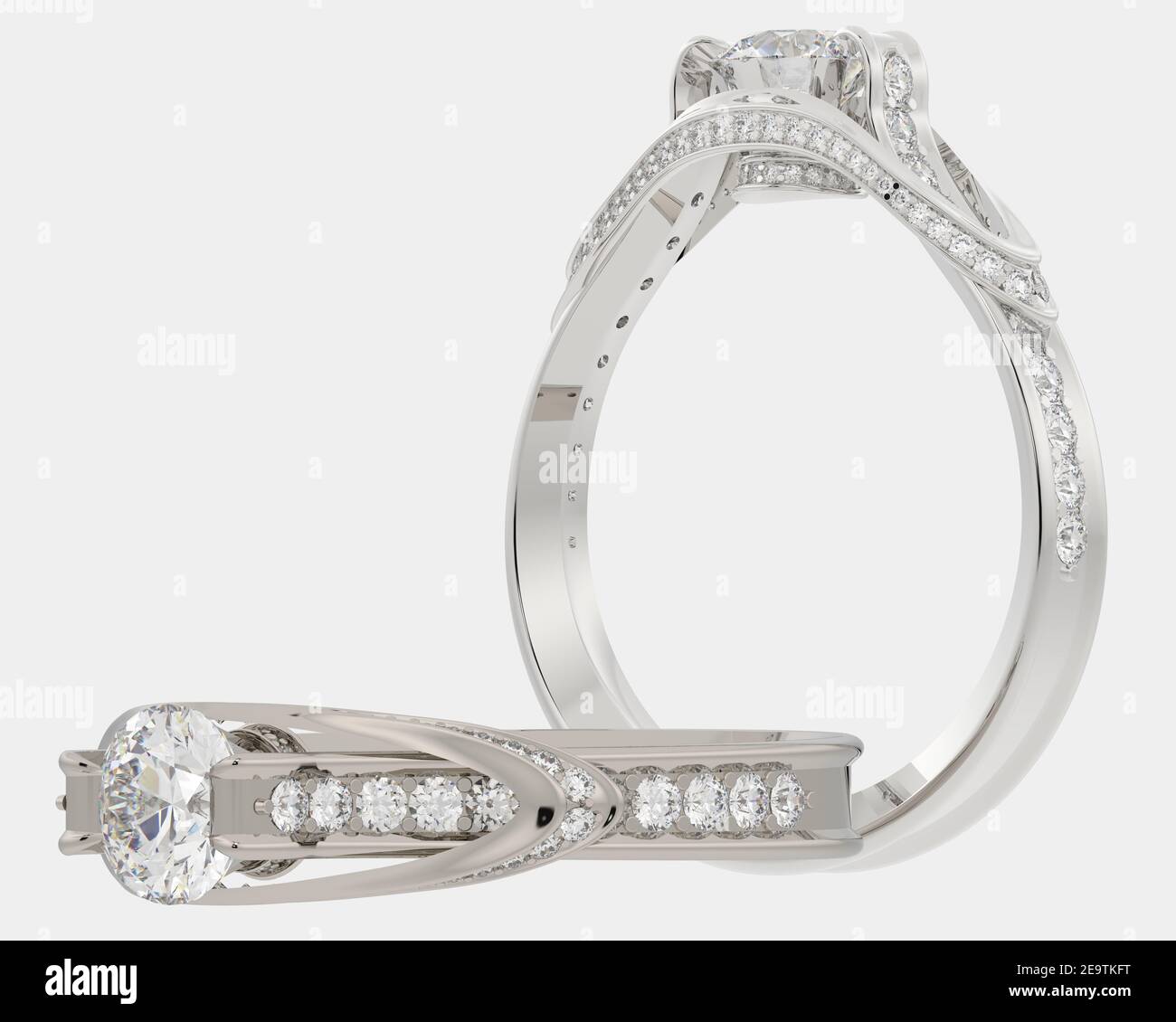 Royal jewelry. Precious metal ring isolated on white background. 3d ...