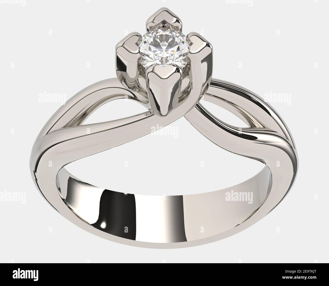 Royal jewelry. Precious metal ring isolated on white background. 3d ...