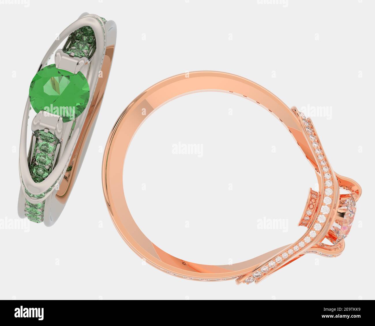 Royal jewelry. Precious metal ring isolated on white background. 3d ...